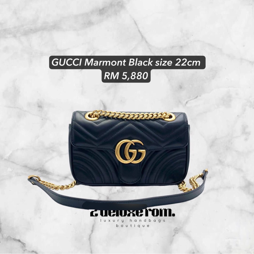 GUCCI Marmont Black size 22cm | FIXED PRICE, Luxury, Bags & Wallets on ...