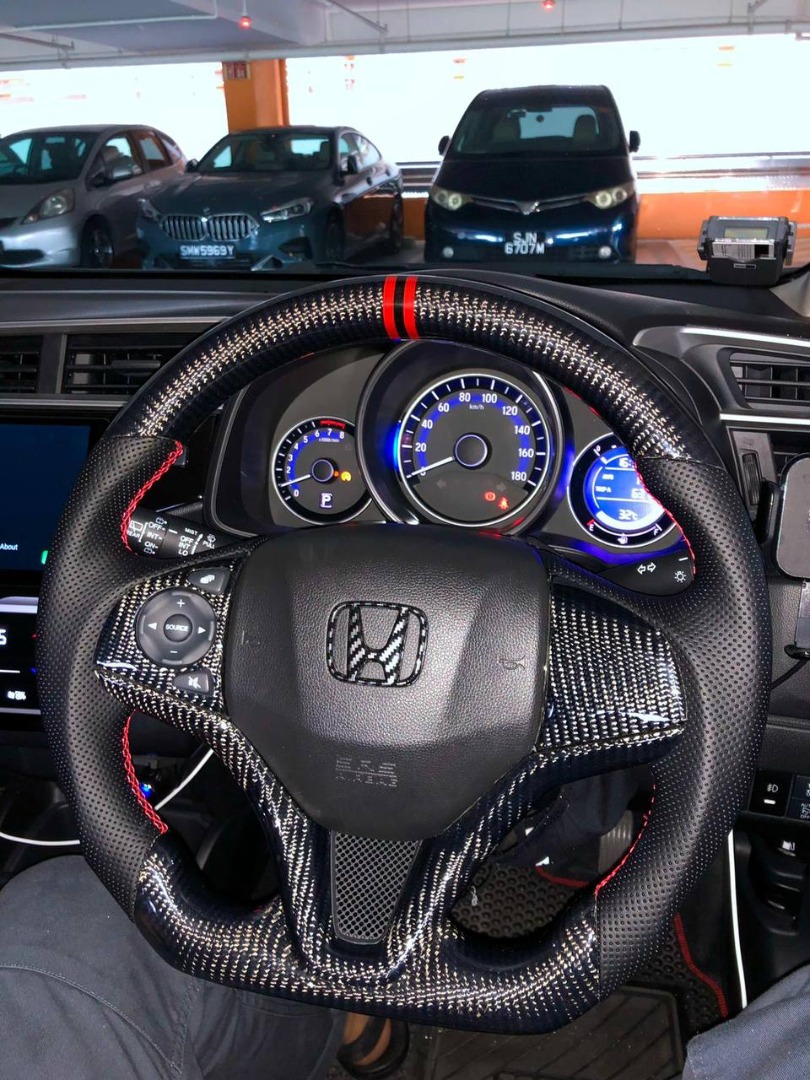 Honda Carbon Fiber Steering Wheel Vezel Jazz Fit Shuttle Civic, Car ...