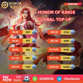 [24/7 Web | Instant] Honor Of Kings Mobile Tokens Top Up | WEBSITE NO ...
