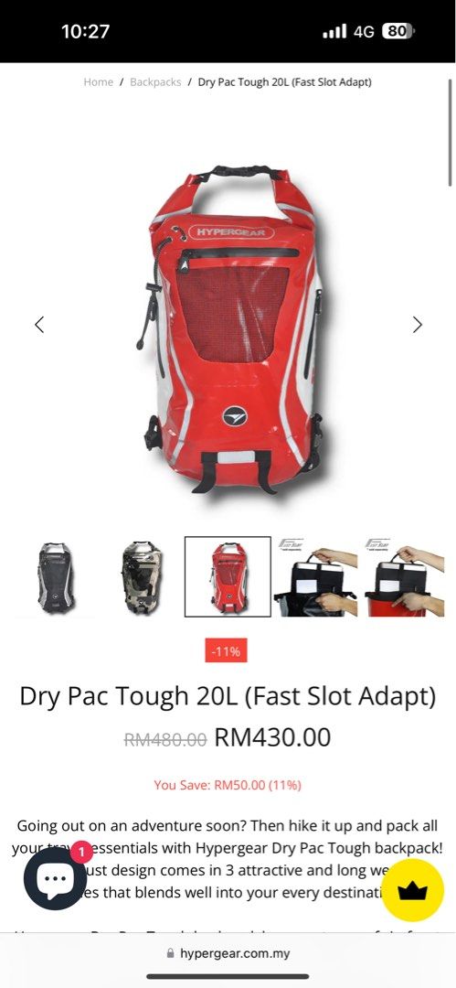 Hyper Gear All New Dry Pac Tough, Men's Fashion, Bags, Backpacks on ...