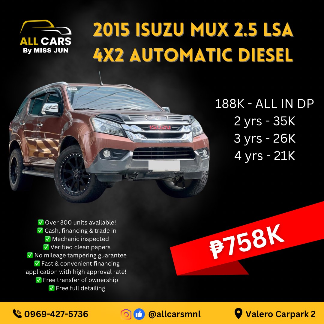 Isuzu Mu-X 2.5 LSA 4x2 Auto, Cars for Sale, Used Cars on Carousell