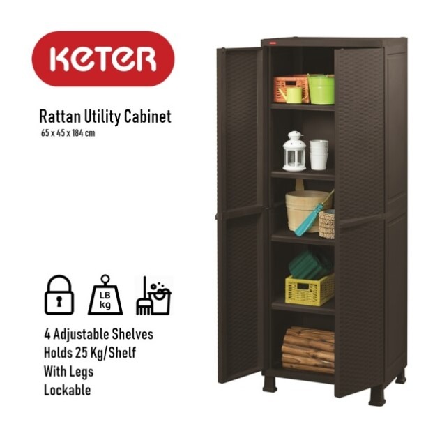 Keter Rattan Utility Cabinet with Legs, Furniture & Home Living ...