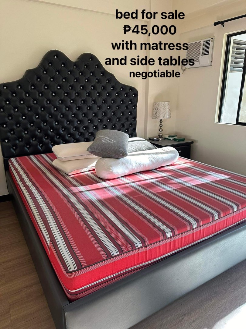 KING BED WITH MATRESS, Furniture & Home Living, Bedding & Towels on ...