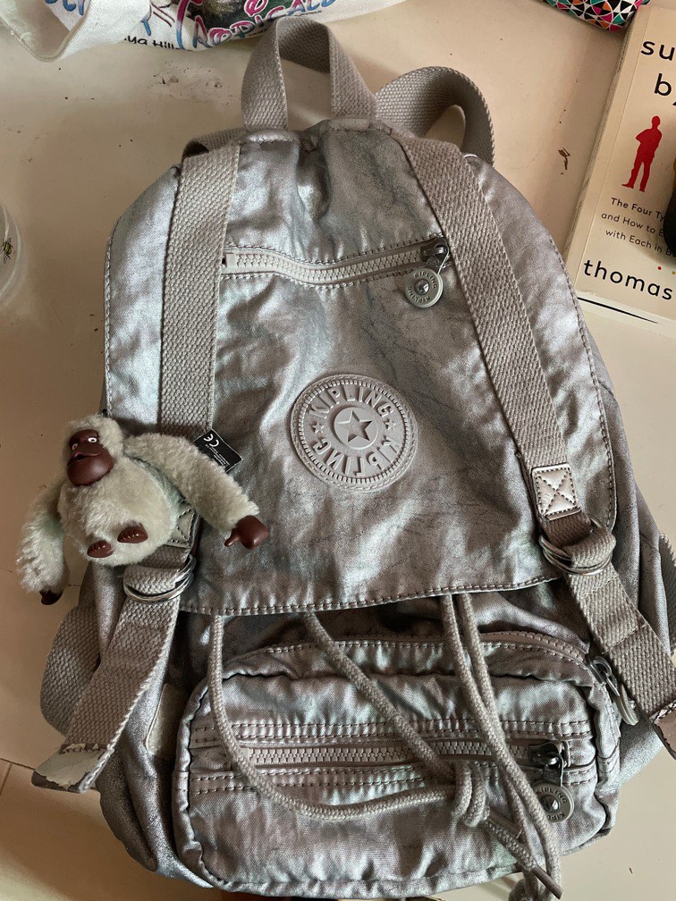 Kipling grey bag, Women's Fashion, Bags & Wallets, Backpacks on Carousell