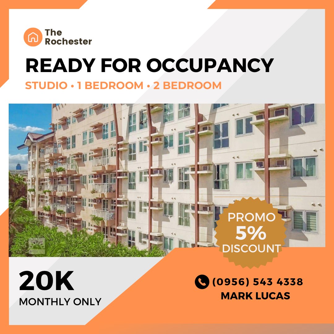 LIMITED PROMO! Affordable elegance at The Rochester Garden, Pasig! LIPAT AGAD! Studio, 1 Bedroom ...