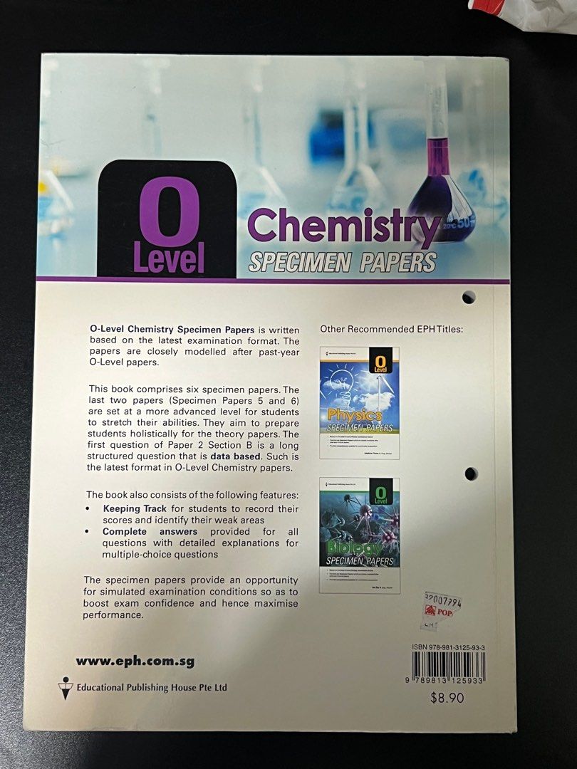 O-levels Chemistry Specimen papers, Hobbies & Toys, Books & Magazines ...