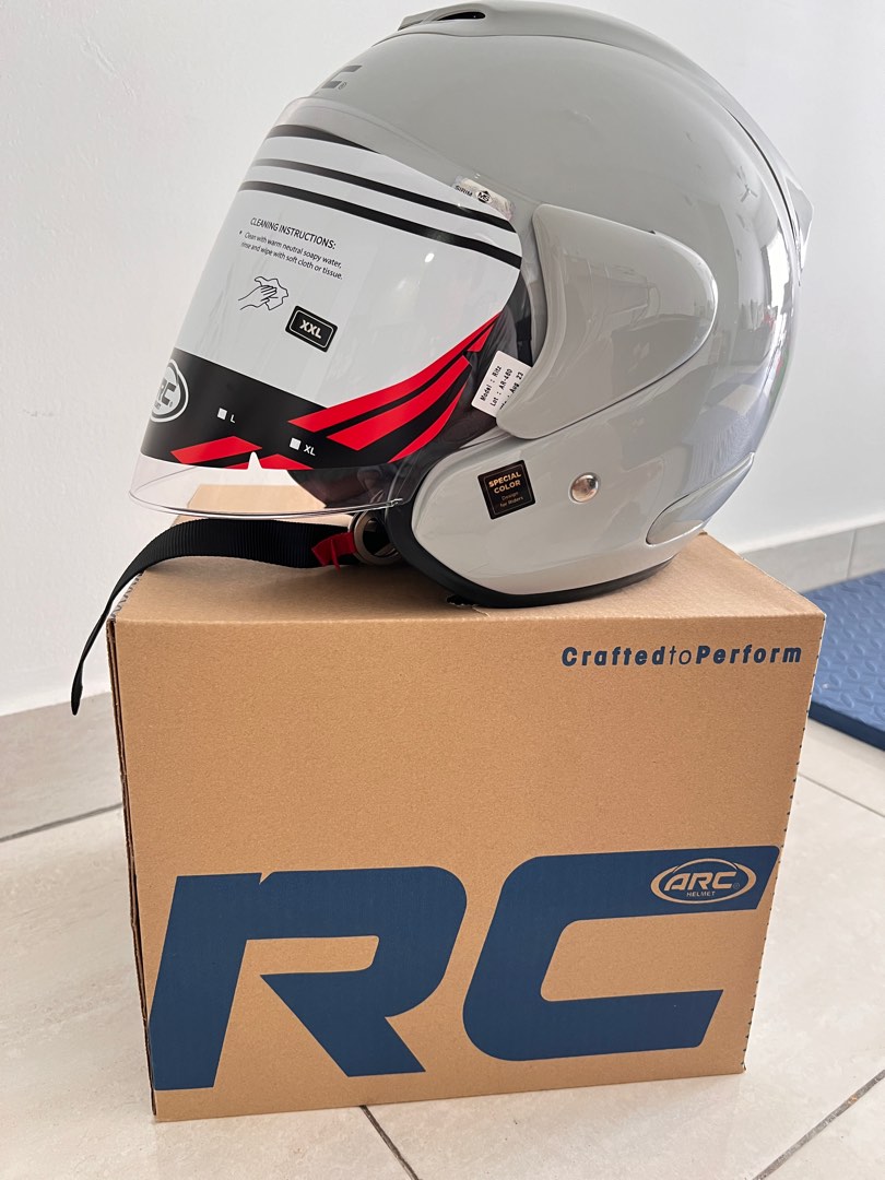 Original Helmet ARC Ritz Modern (Pastel Grey), Motorbikes on Carousell