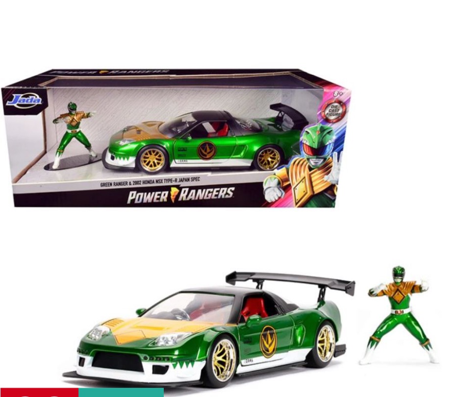 {ORIGINAL} JADA TOYS POWER RANGERS GREEN RANGER 2002 HONDA NSK/R 1/24 ...