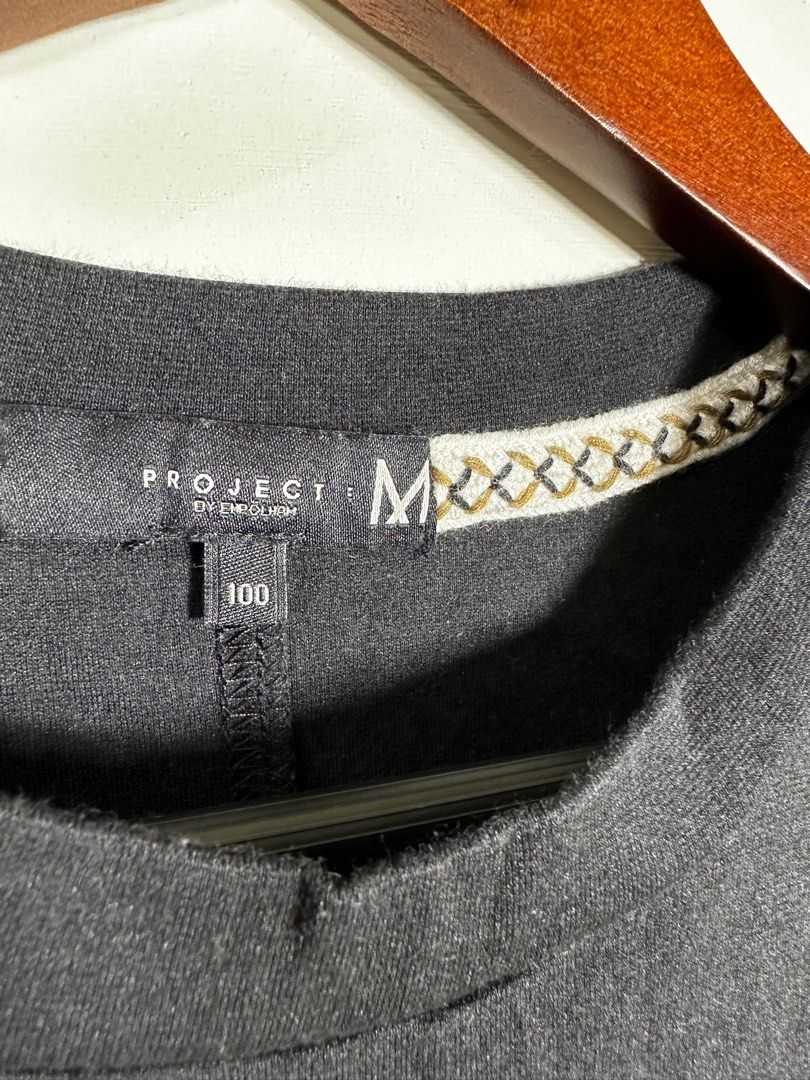 PROJECT M By Empolham Plain Black Basic Tee Original (preloved), Fesyen ...