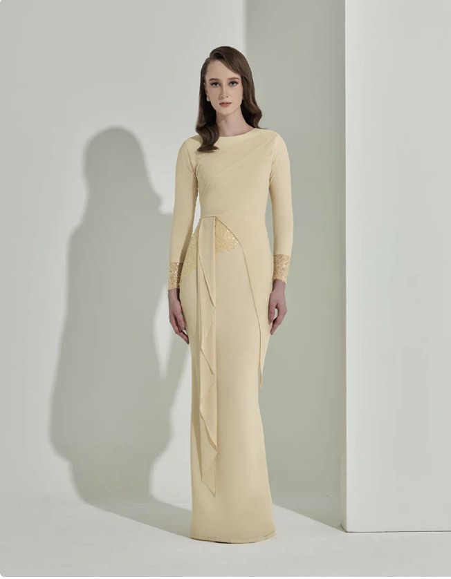 Qiszar hazel luxe in buttercream, Women's Fashion, Dresses & Sets ...