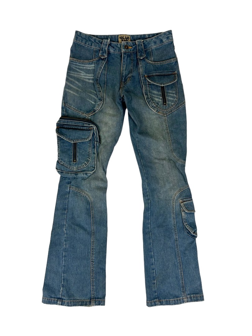 Rare Nylaus Jeans / Tactical/ Multipocket / Flare / Boot cut / zipped jeans, Men's Fashion ...