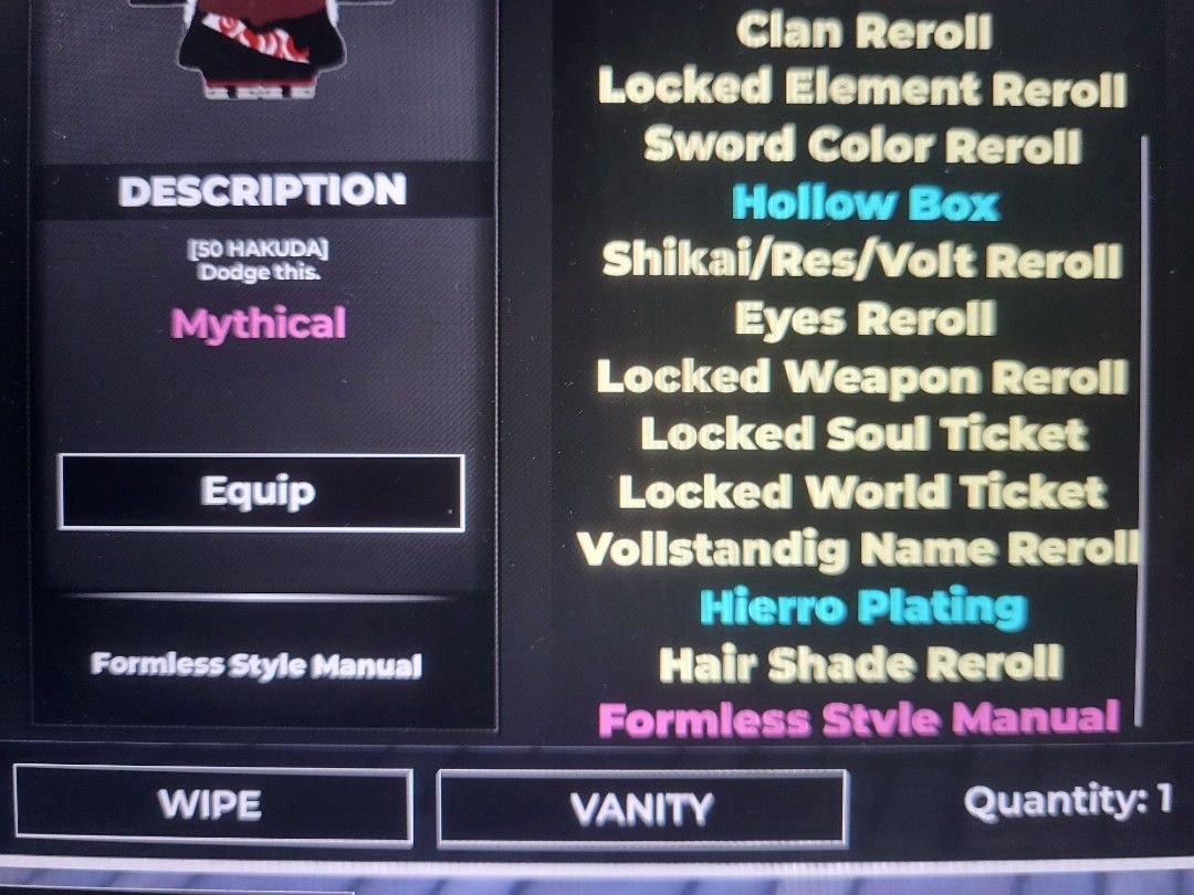 ROBLOX type soul Formless Manual, 其他, 其他 - Carousell