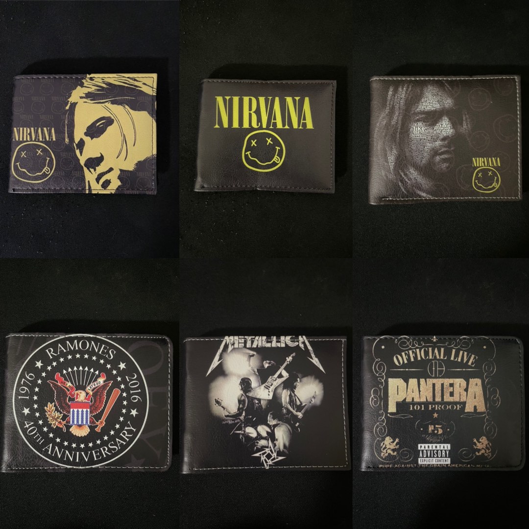 Rock Bands Wallets (Nirvana / Metallica / Pantera / ACDC / Rolling ...