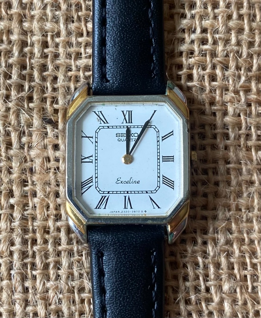 Seiko Exceline Tank Roman Numeral DIal, Luxury, Watches on Carousell