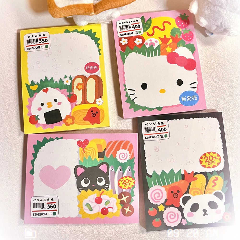 Seven Cat's original note book Cute Japanese bento message strip can be ...