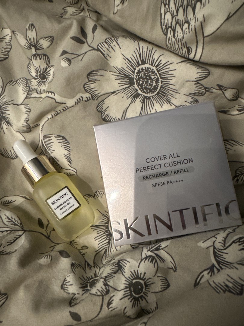 Skintific cushion (vanilla) + booster facial oil (exp;2026), Beauty ...