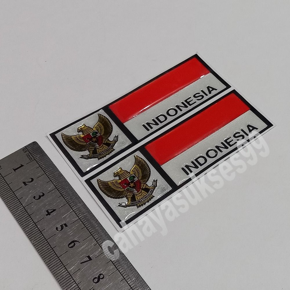 Sticker Mobil Timbul Emblem Bendera Merah Putih Garuda RI Segi 4 Stiker ...