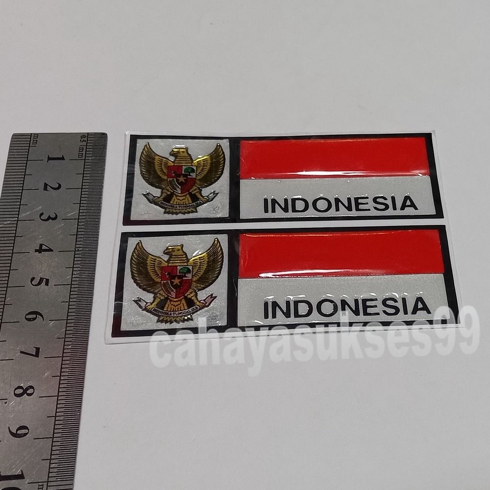 Sticker Mobil Timbul Emblem Bendera Merah Putih Garuda RI Segi 4 Stiker ...