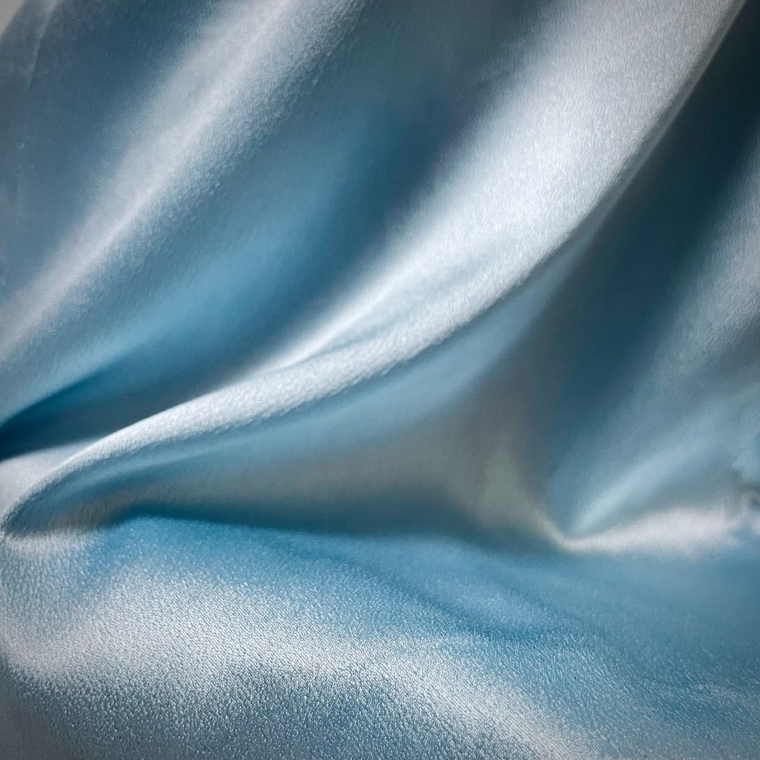 ULTRA GLOSSY SILVERY SHIMMER INTARSIA Sinewy Sky Blue Waves Panel Maxi ...
