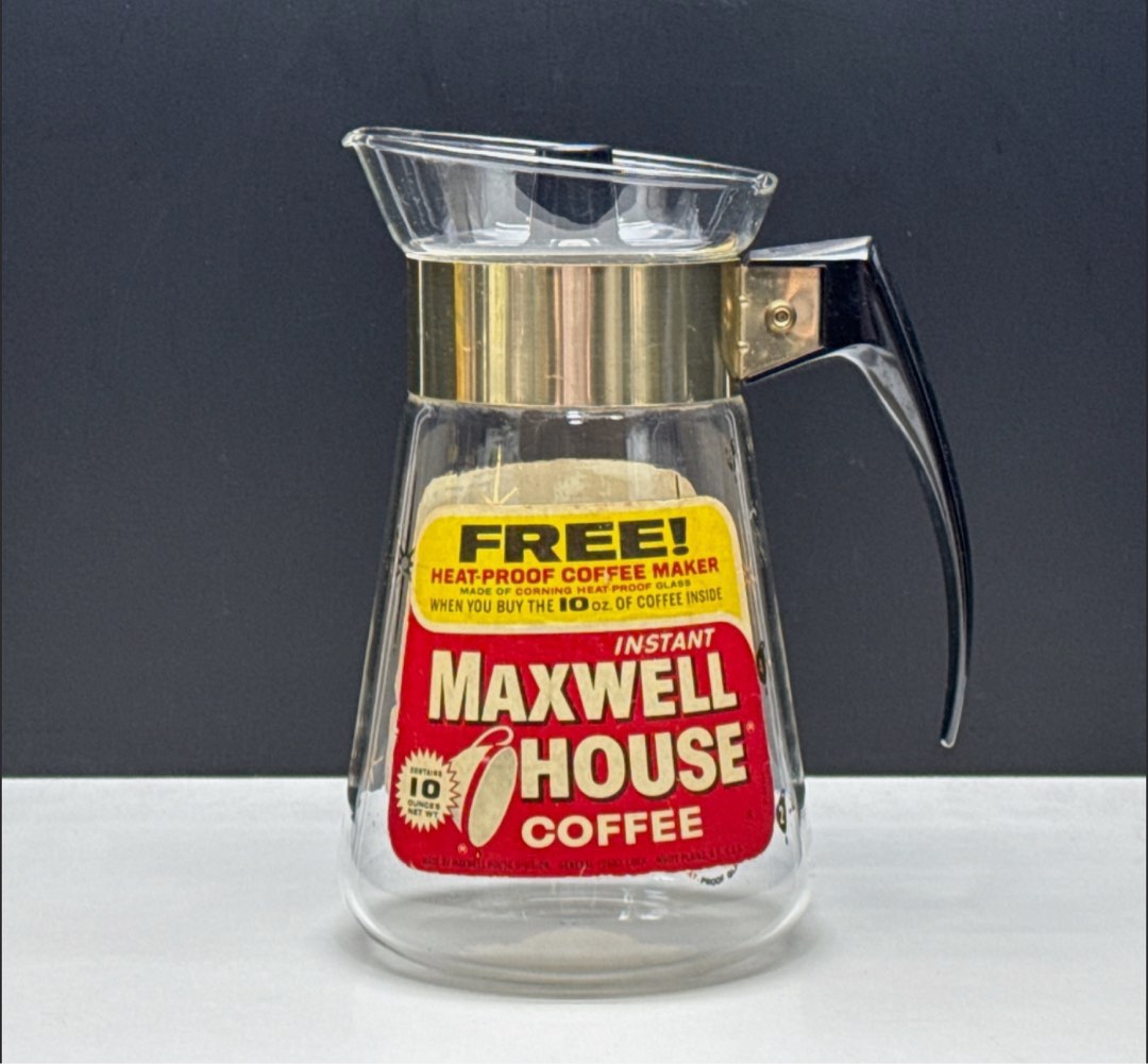 Vintage 60's/70's MAXWELL HOUSE Glass Corning Coffee Maker Advertising ...