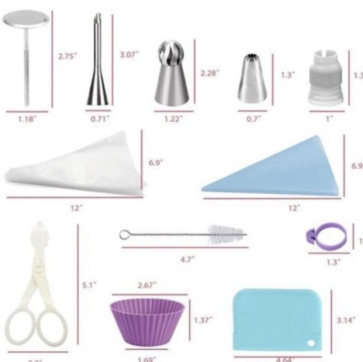 57pcs Complete Set of Stainless-Steel Nozzle Baking Tools plus ...