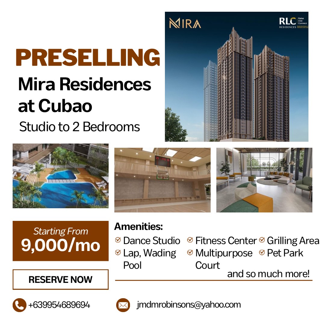 9000 monthly Mira Residences Condo in Cubao near Gateway Mall, Property ...