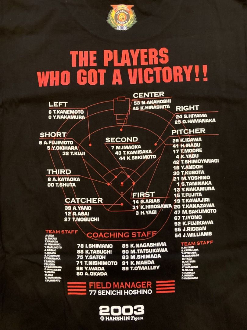全新 阪神虎 2003優勝紀念 棉質短T(203球衣 職棒 日職 日本 NPB 棒球 棒壘 衣服 T恤 冠軍 日本一), 他的時尚, 休閒運動服飾在旋轉拍賣