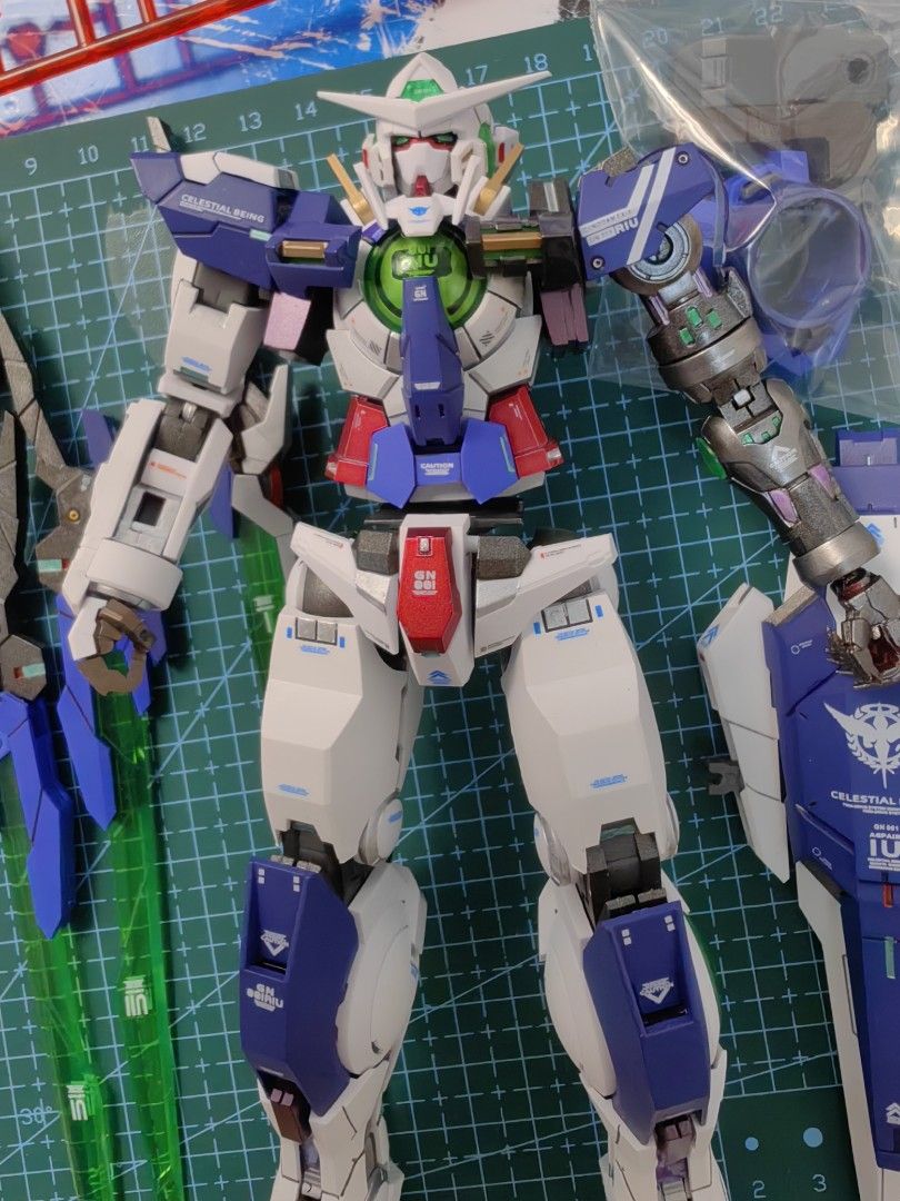 達達 能天使 Repair IV Exia R4 全噴塗上色模型完成品 送支架 非 Bandai RG MG HG, 興趣及遊戲, 玩具 ...