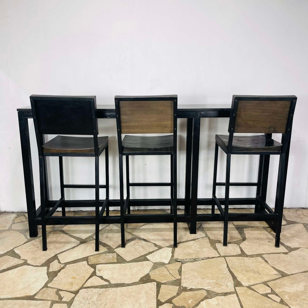 bar set high chair and high table, Furniture & Home Living, Furniture ...