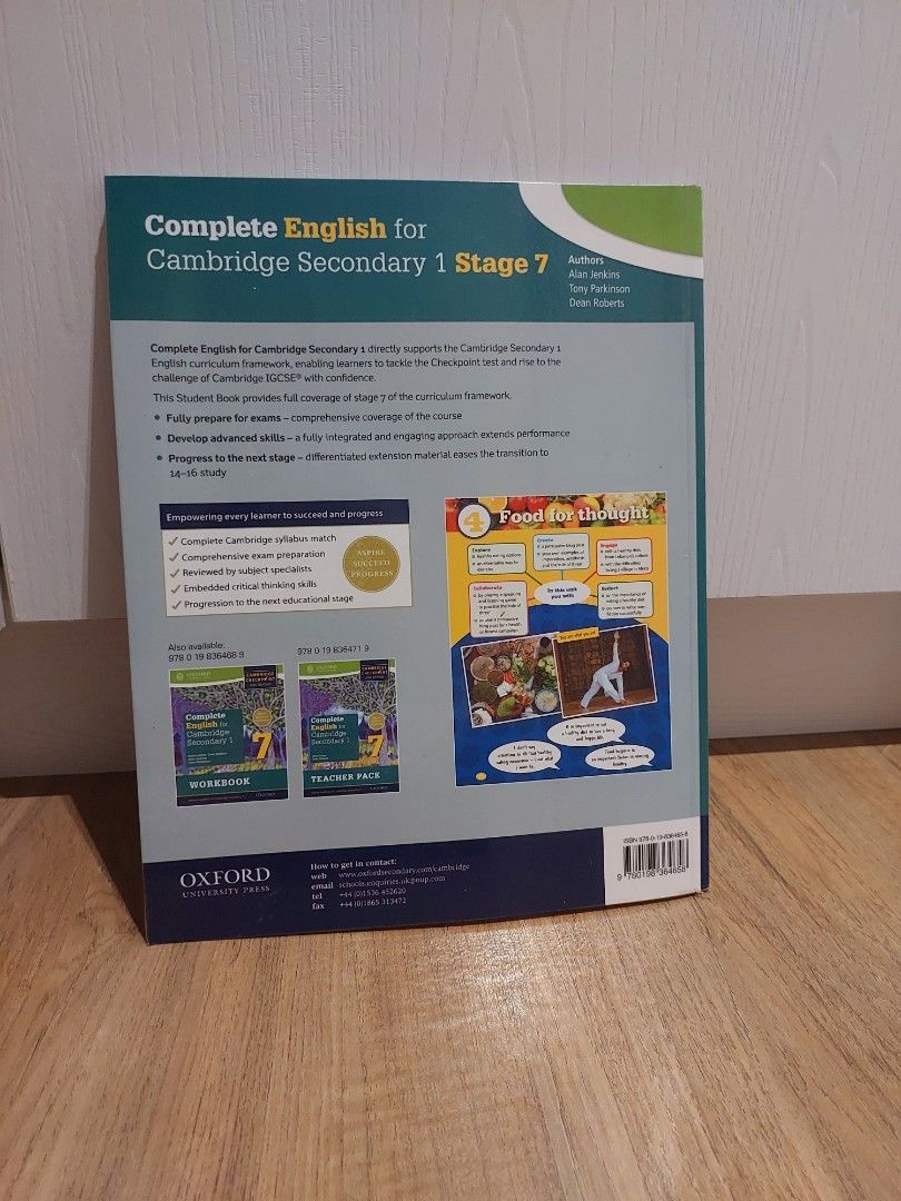 Complete English for Cambridge Secondary 1 Stage 7 Oxford Textbook ...