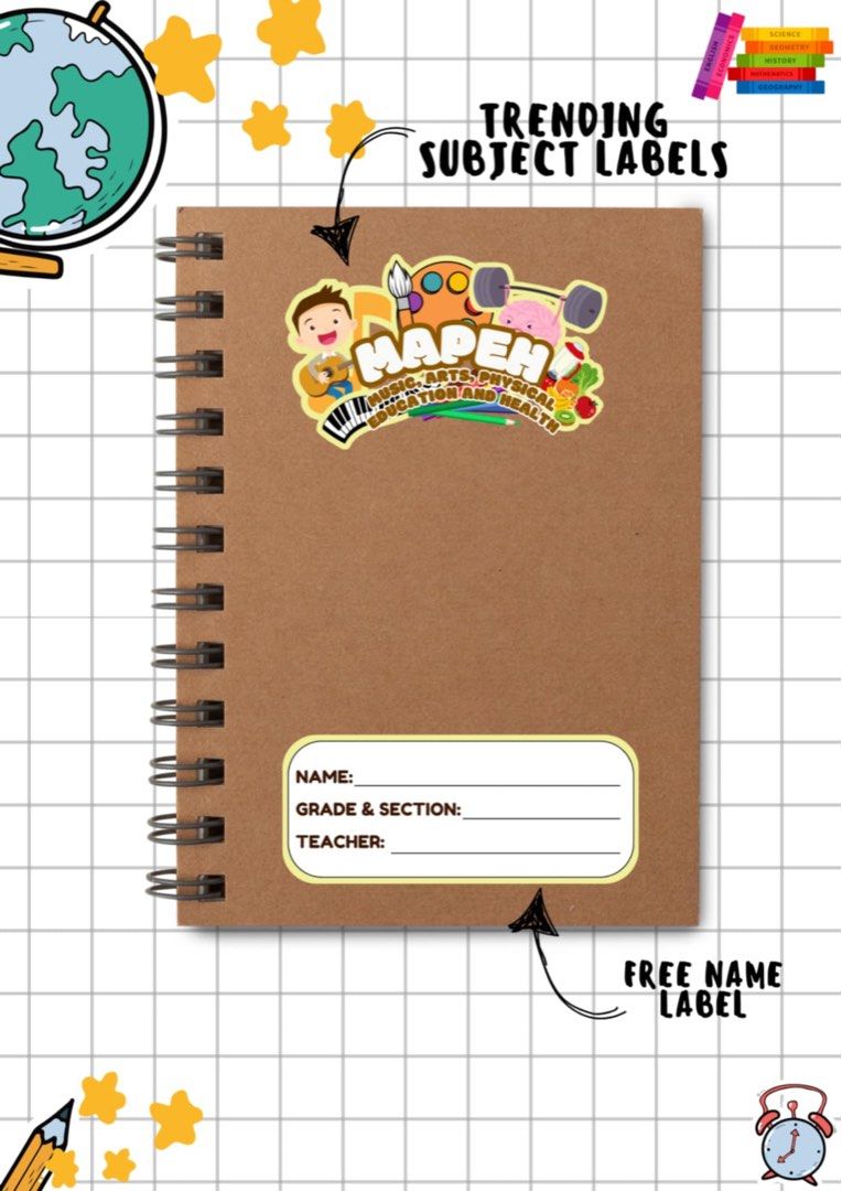 Customized Trending Collage Subject Labels for Notebooks, Hobbies ...