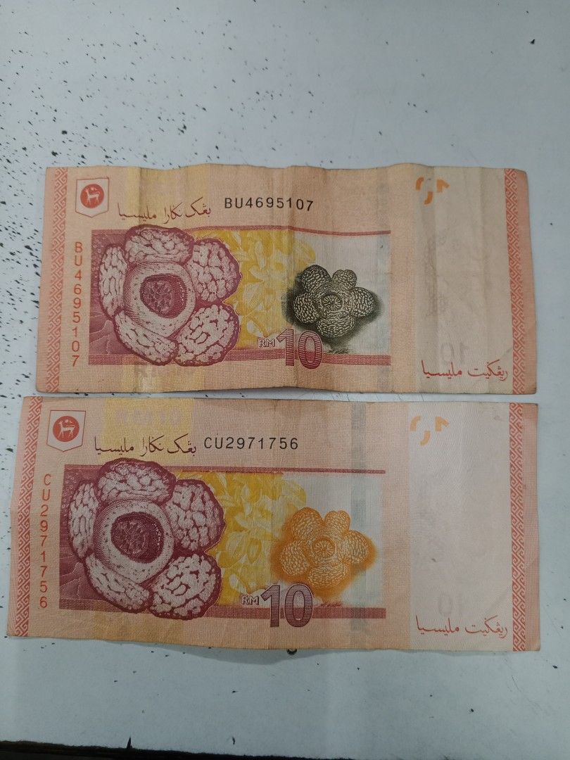 Duit error RM 10 bunga hitam, Hobbies & Toys, Collectibles ...