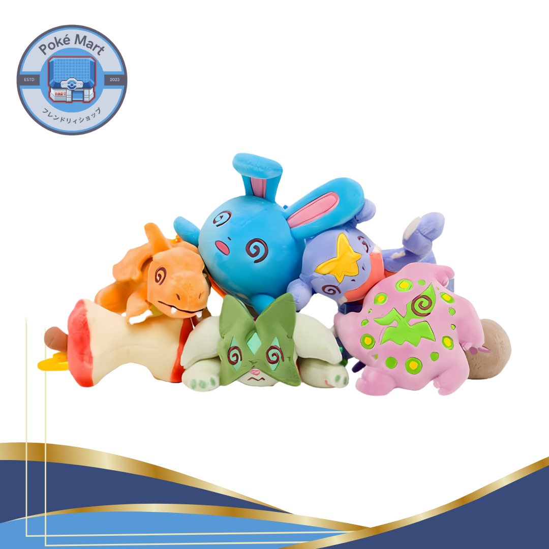 Fainting Pokemon Plush Keychain (Charizard, Garchomp, Azumarill ...