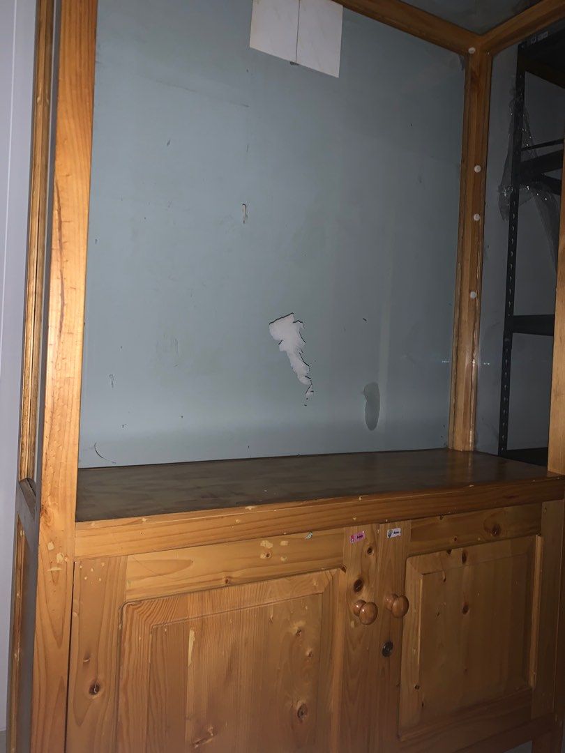 gerobak jualan kayu display warteg mulus dengan kaca, Perabotan Rumah ...