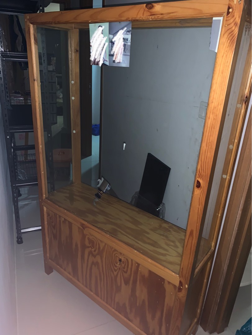 gerobak jualan kayu display warteg mulus dengan kaca, Perabotan Rumah ...