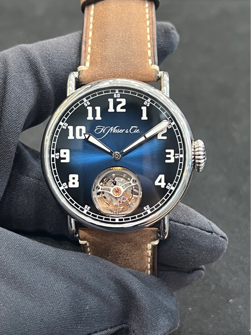 H.Moser & Cie Heritage Funky Blue Fume Tourbillon 8804-1200 *Unworn ...