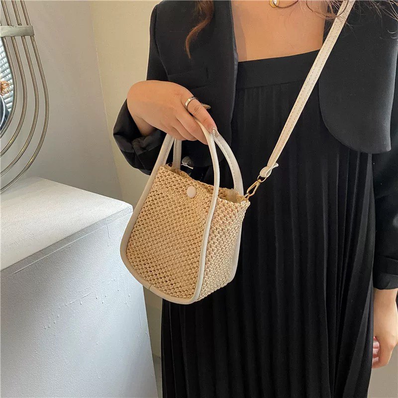 Ins beach straw bag, Women's Fashion, Bags & Wallets, Cross-body Bags ...