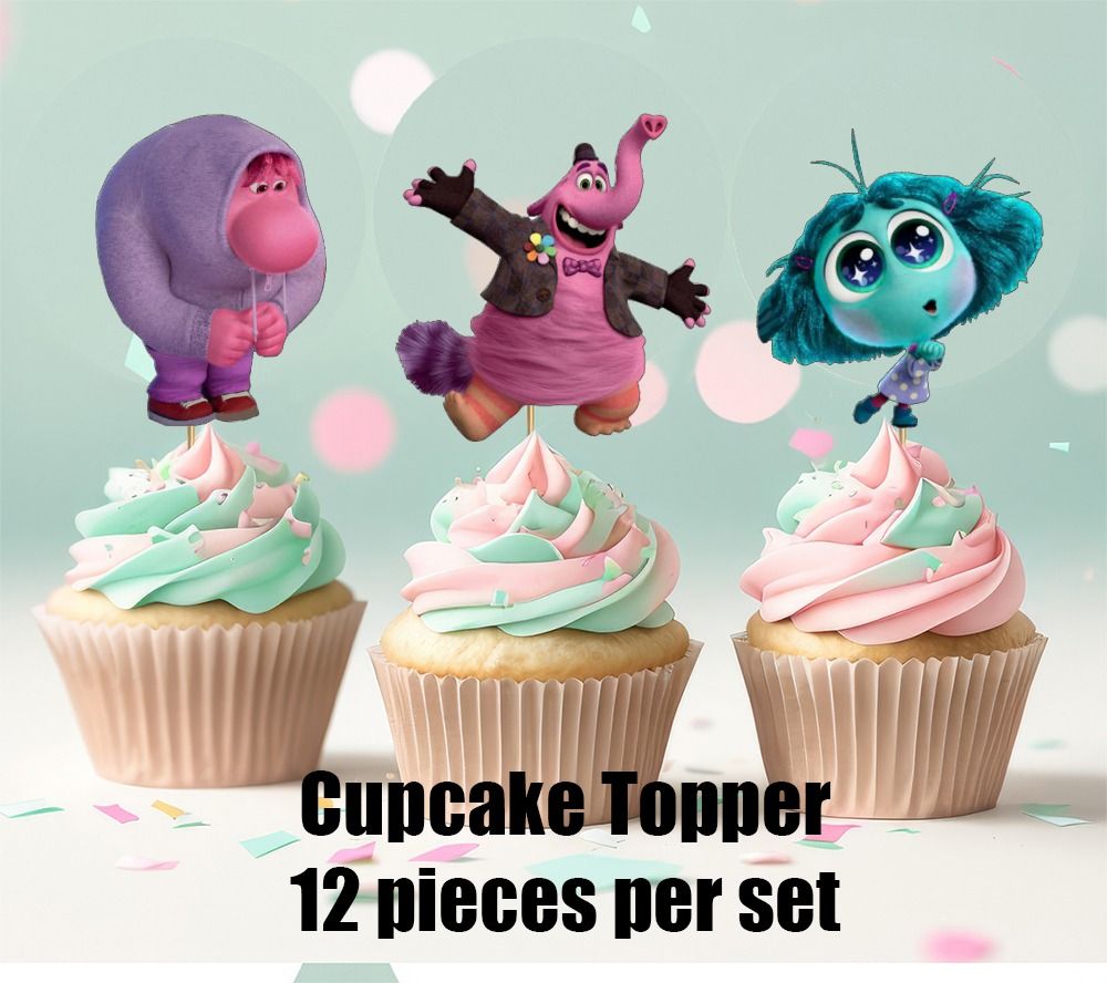 Inside Out Cake Topper Happy Birthday Party Cupcake Toppers Gift Label ...