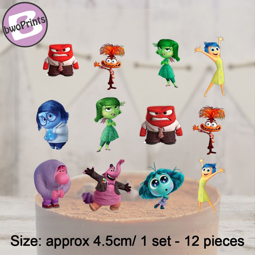 Inside Out Cake Topper Happy Birthday Party Cupcake Toppers Gift Label ...