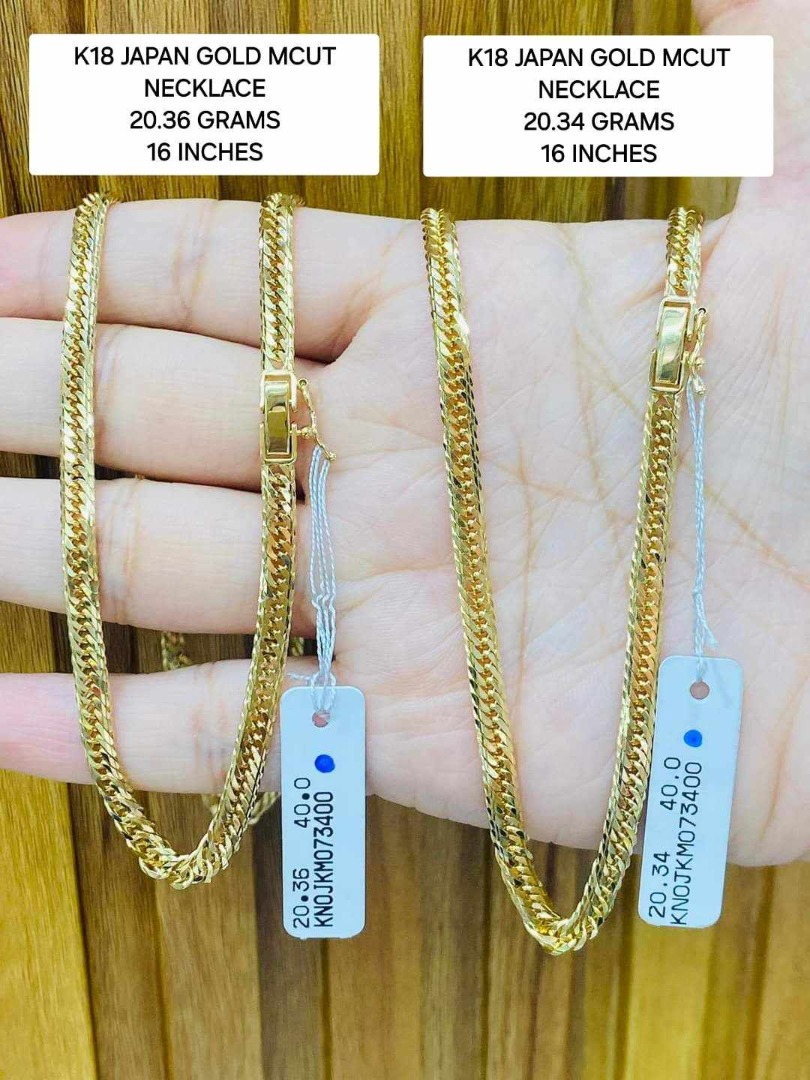 k18 JAPAN GOLD MCUT NECKLACE, Women's Fashion, Jewelry & Organizers ...