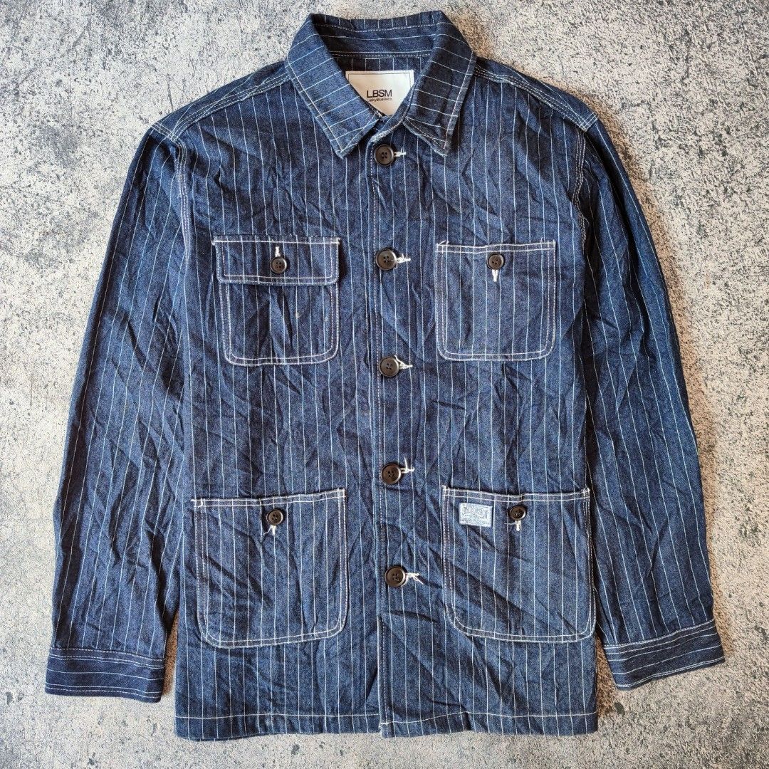 LBSM STRIPED CHORE JACKET, Fesyen Pria, Pakaian , Baju Luaran di Carousell