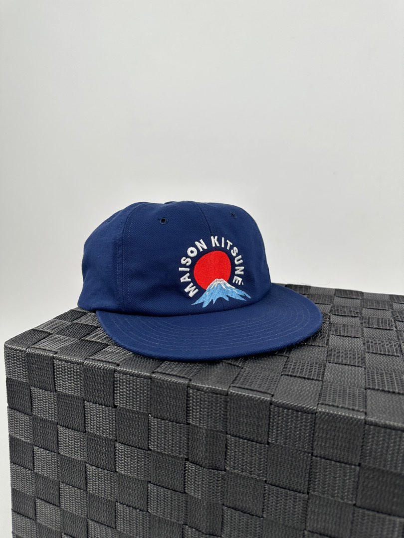Maison Kitsune OSFA Mount Fuji Baseball Hat Leather Strap, Men's ...