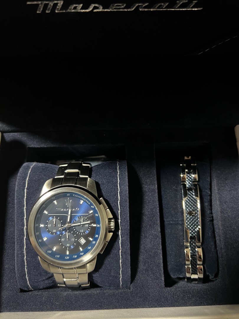 Maserati watch and bracelet gift set, Men's Fashion, Watches ...