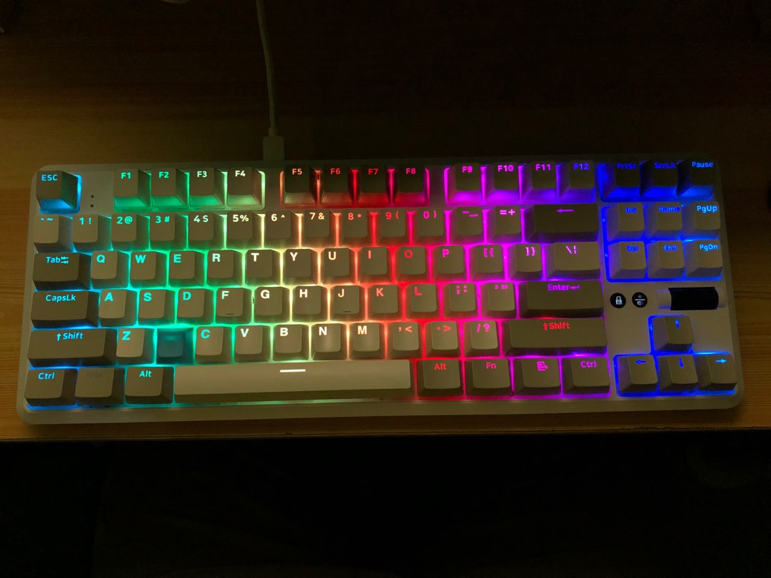 Mechanical Keyboard - RAKK Lam-Ang Lite RGB Outemu Red White Keycaps ...