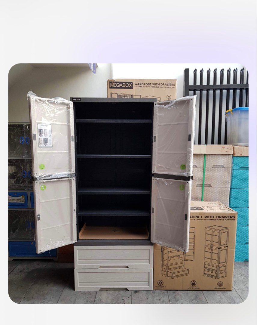 MEGABOX Wardrobe Cabinet with Drawers, Furniture & Home Living ...