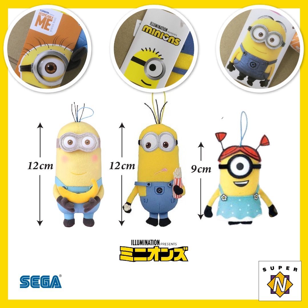 Minions - "Kevin" & "Stuart" Mascot Plush Straps by SEGA Japan / 9-12cm ...