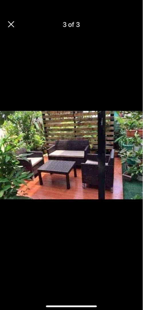 Plastic Rattan Sala Set with foam, Furniture & Home Living, Furniture ...