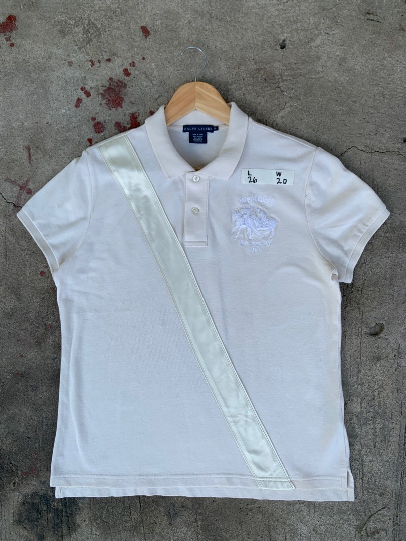 Polo Ralph Lauren Double Pony Womens XL Cream Color Polo Shirt, Women's ...