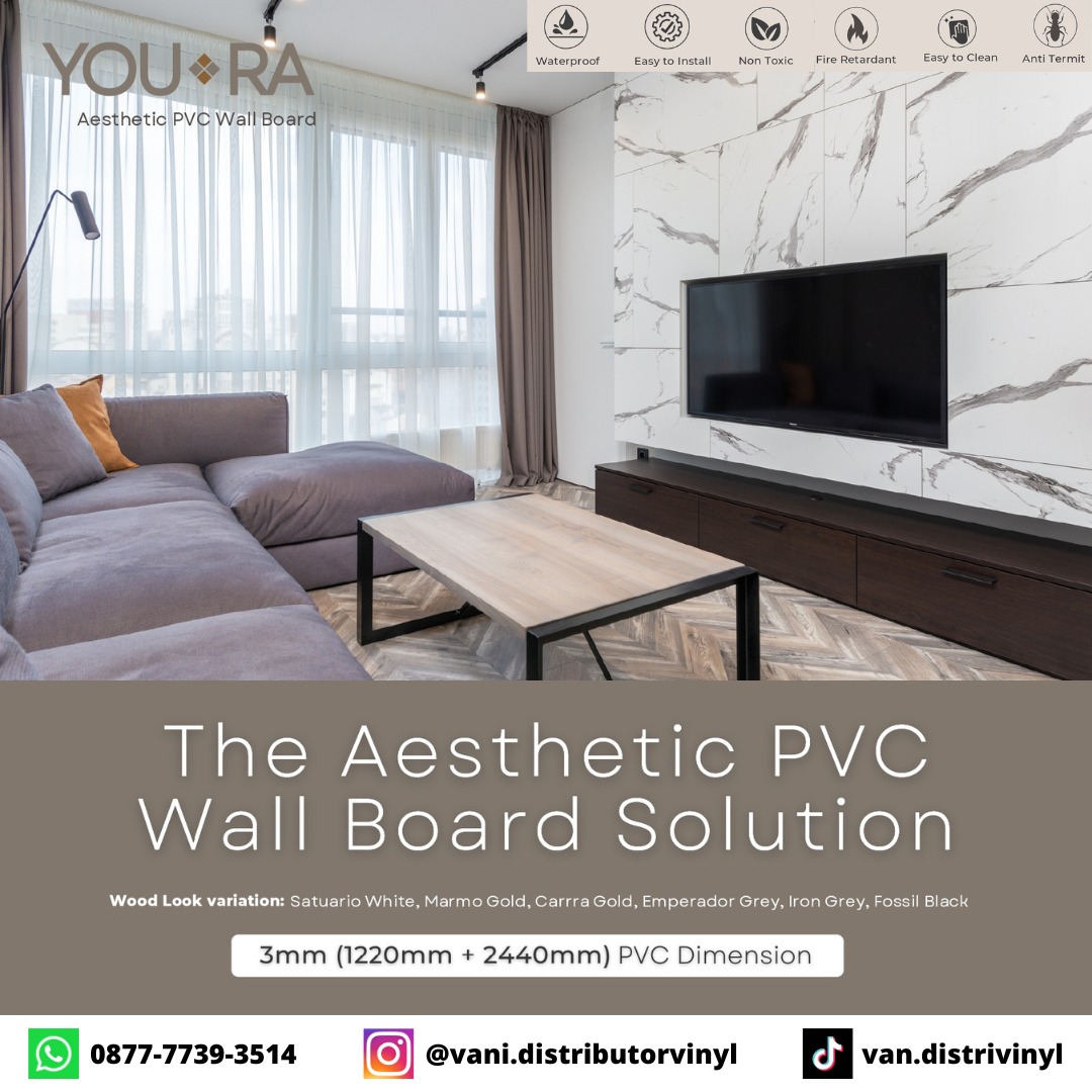 PVC Wall Panel Marmer Dinding Tebal 3mm by YOU-RA / PVC Marmer Murah ...