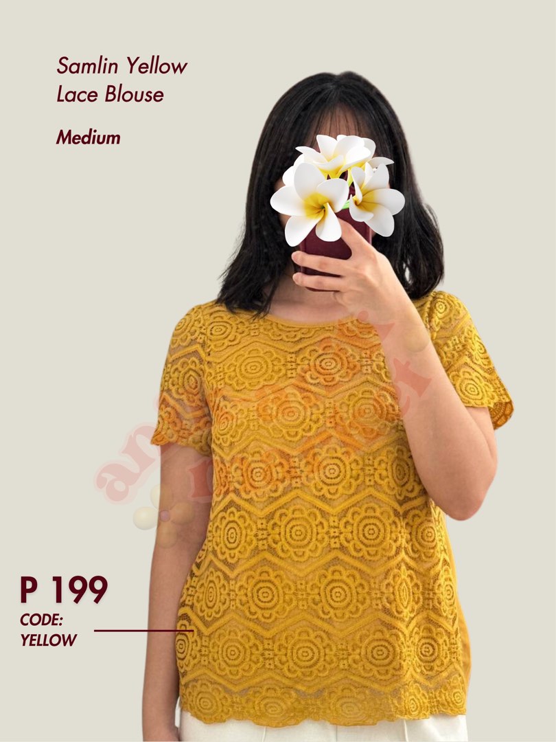 Samlin Yellow Blouse, Women's Fashion, Tops, Blouses on Carousell